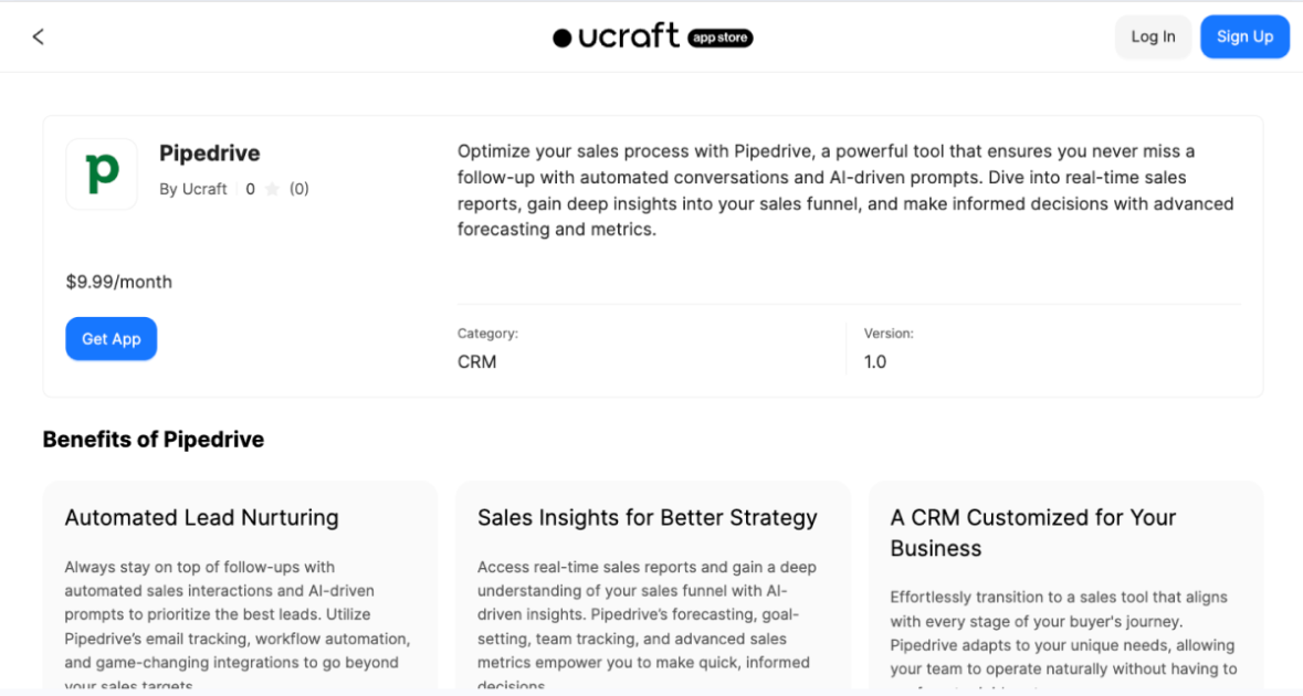 Pipedrive Integration | Ucraft App Store