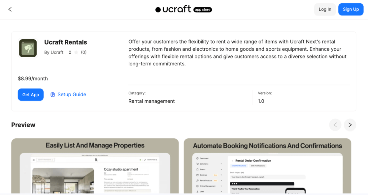 All-in-one Solution for Rental Products | Ucraft App Store