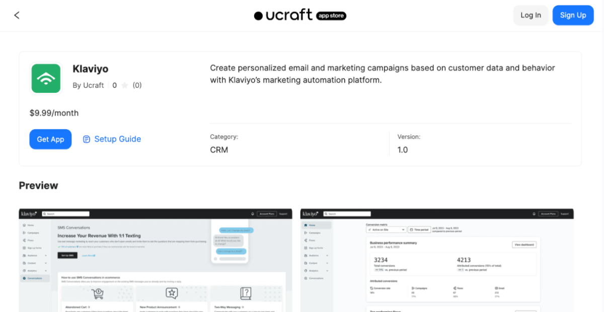 Klaviyo Integration | Ucraft App Store